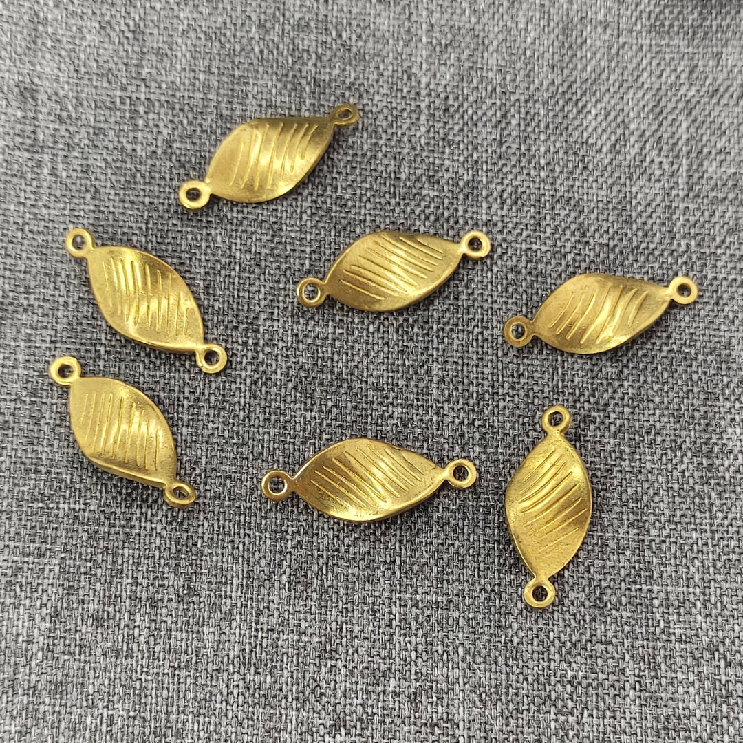Raw Brass Wavy Connector Charms – Earring Dangle Findings (8x20 Mm) - Etsy