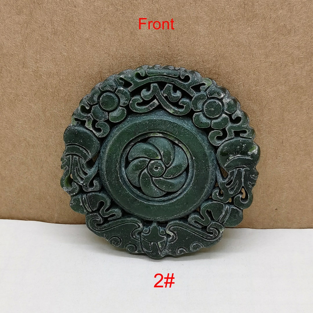 Hollow Carved Dragon Phoenix Jade Pendant,carved Bat Jade Pendant ...