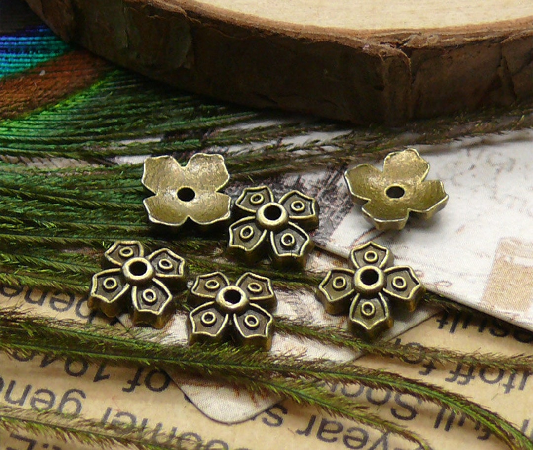 Bronze Tone Metal Flower Bead Cups 7mm,beadcap Findings,metal Beads - Etsy