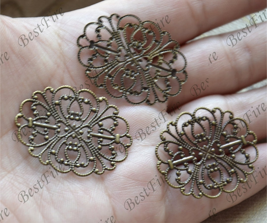 Antique Brass Filigree Jewelry Connectors Setting,connector Findings ...