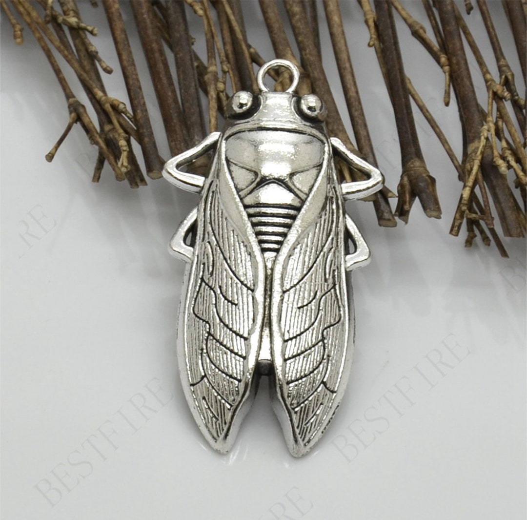 32*62 MM Silver Tone Cicada Pendant, Jewelry Findings,cicada Charm ...