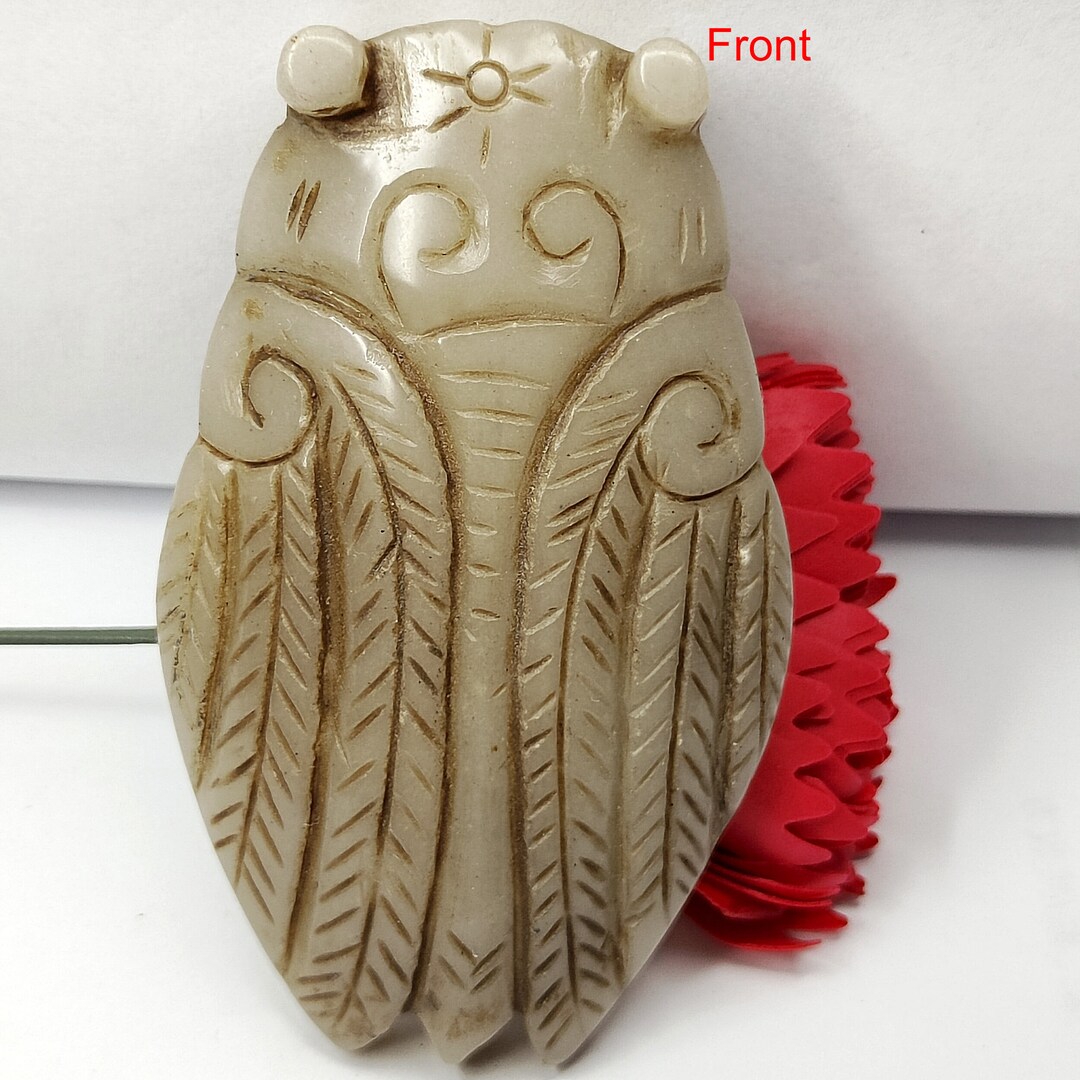 Carved 3D Cicada Jade Pendant,carved Cicada 一鸣惊人jade Pendant - Etsy