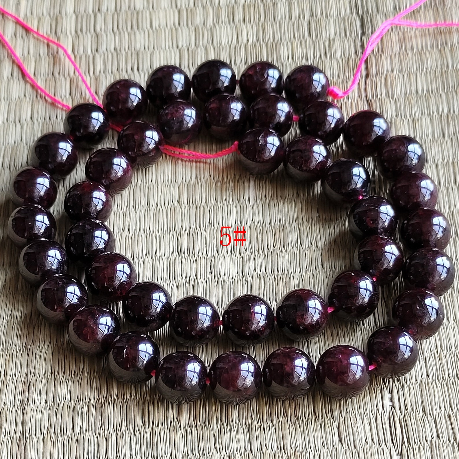 Natural Wine Red Garnet Strand，round Smooth Gemstone Beads,full One ...