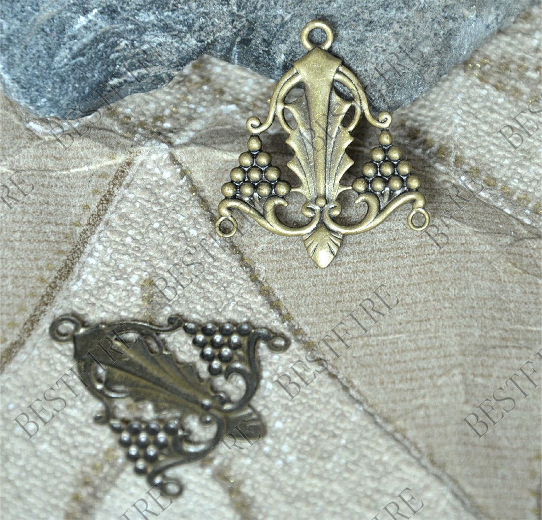 Bronze Tone Brass Filigree Earring Components,jewelry Connectors ...