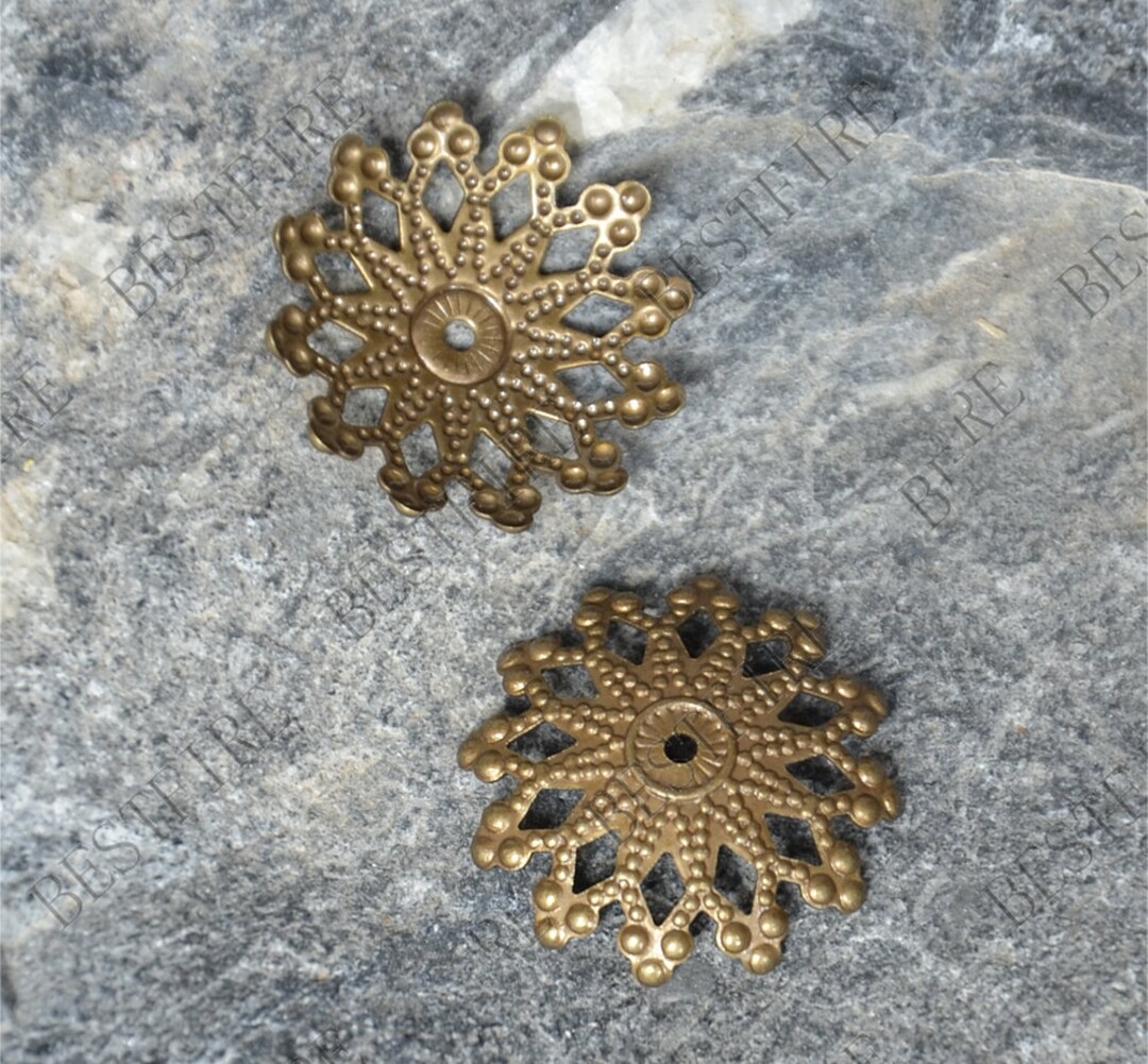 Bronze Tone Brass Leaf Beads Cap, Jewelry Connector (16mm) - Etsy