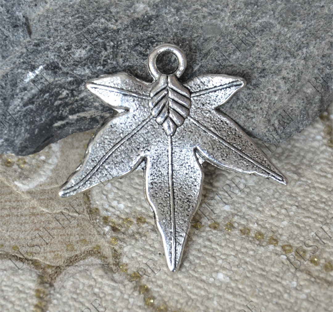 Charms Large Marijuana Leaf Pendant Silver Tone, Pendant Charms ...
