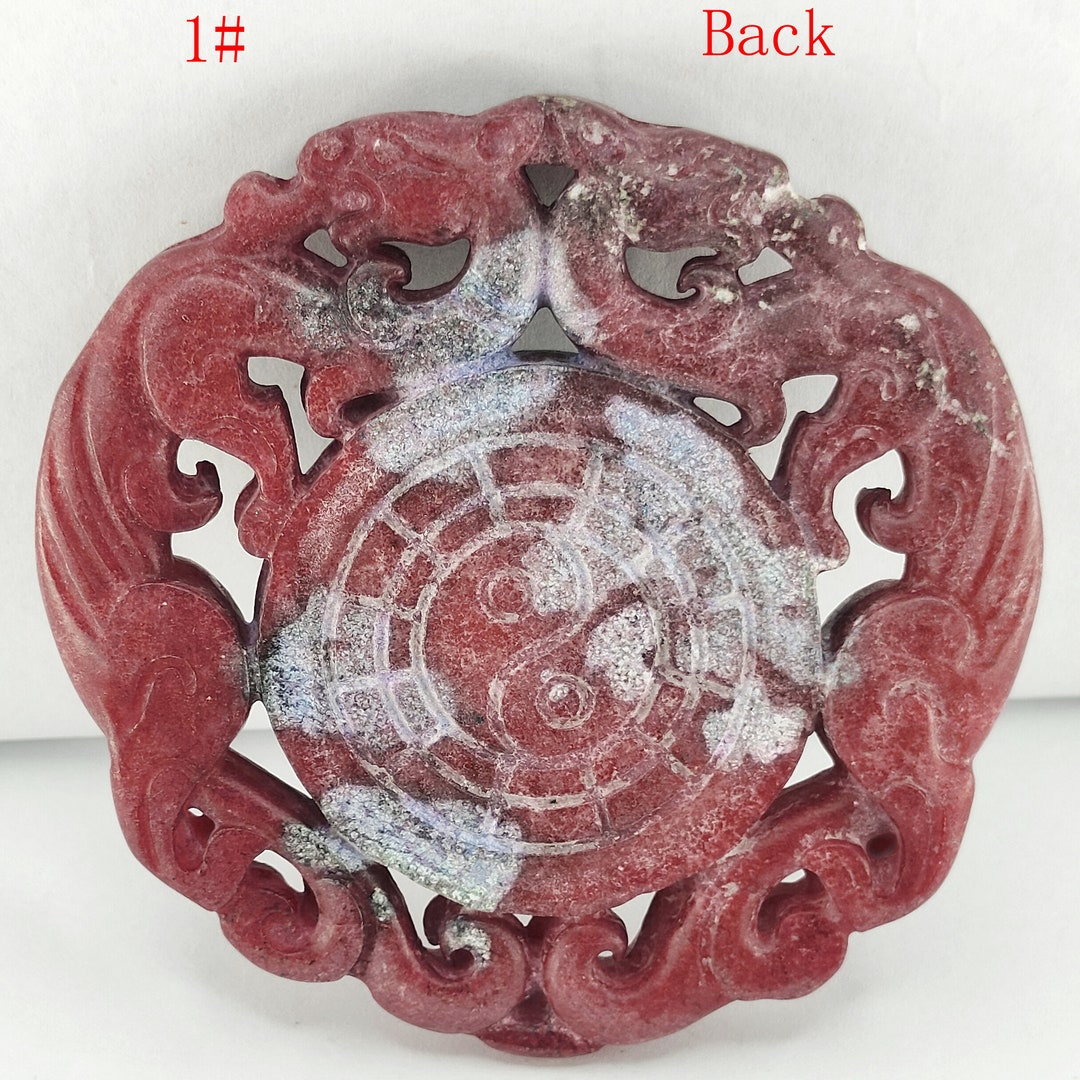 Carved Dragon Phoenix Jade Pendant Amulet Talisman - Etsy