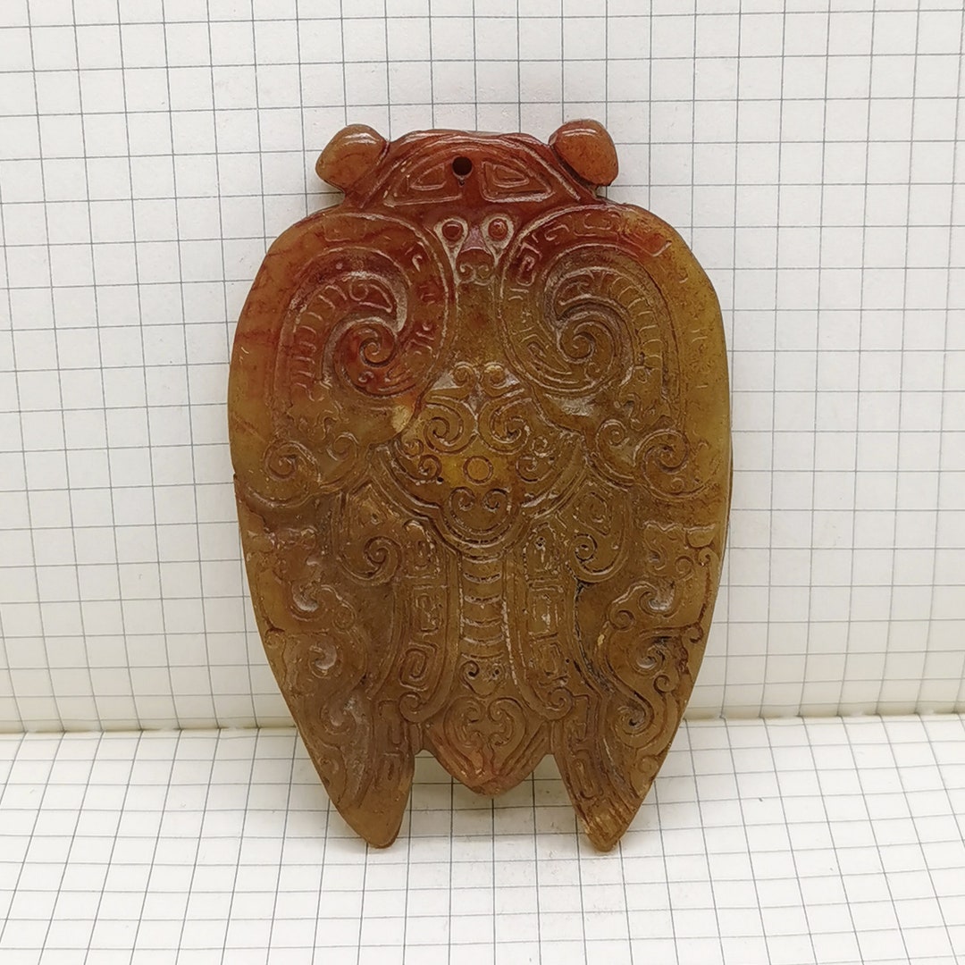 Carved Cicada Jade Pendant,carved Dragon Pendant,carving Dragon Jade ...