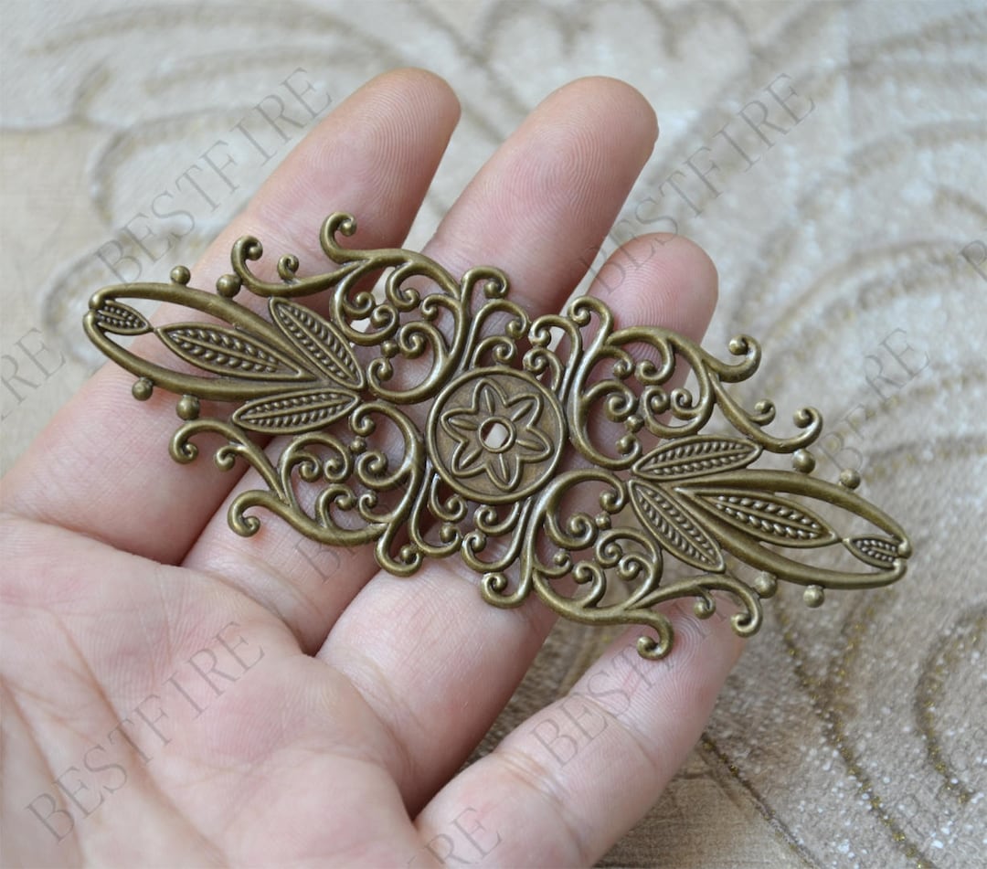 Bronze Tone Brass Filigree Connector, Jewelry Findings (35x87mm) - Etsy