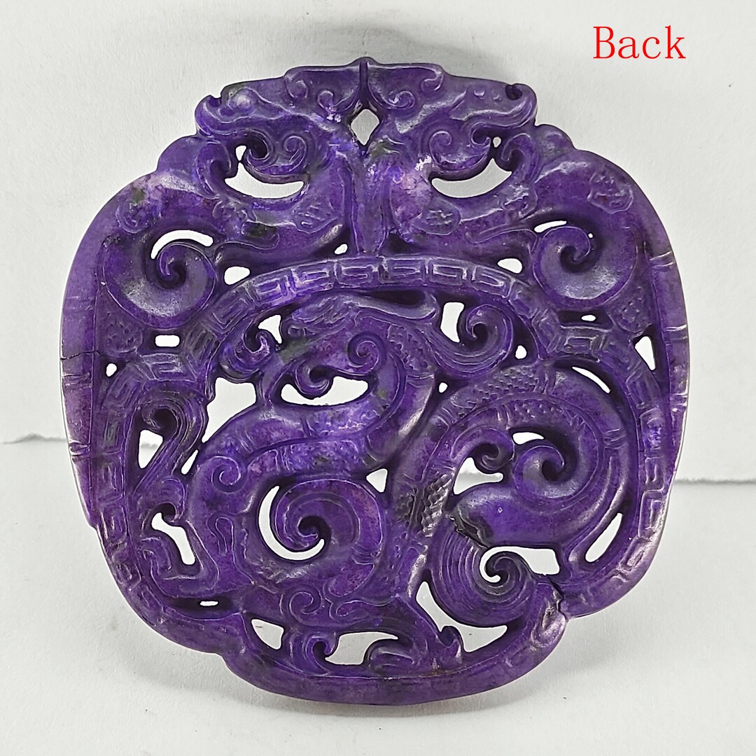 Double Face Hollow Carved Dragon Phoenix Jade Pendant,carving Dragon ...