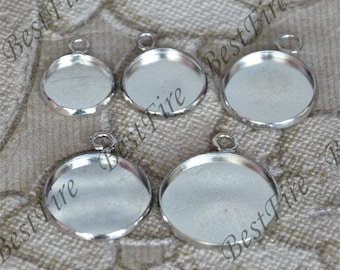 20mm Cabochon Base Settings 10pcs Antique Bronze Flower Bezel Tray ...