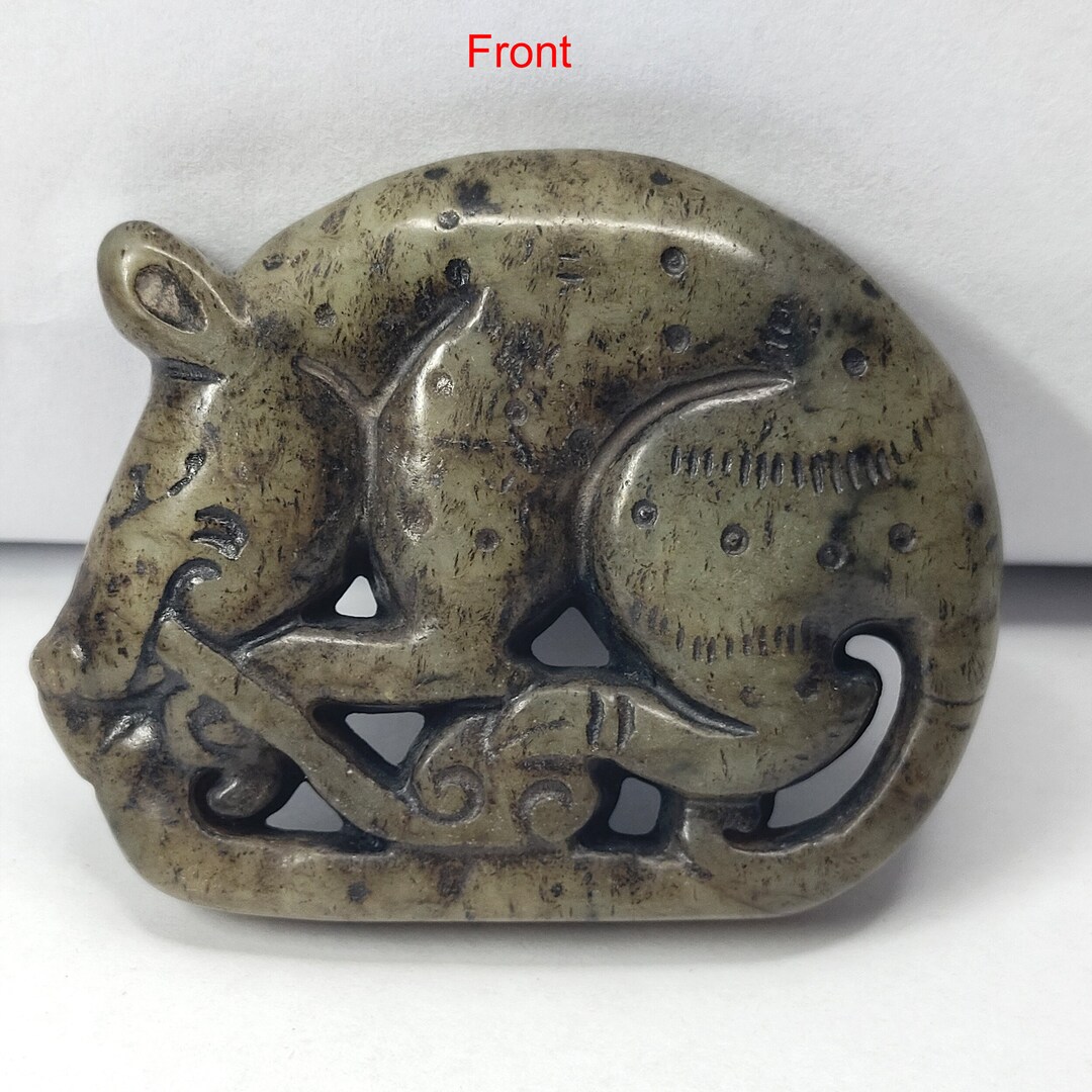 Double Face Carved Pig Jade Pendant,double Face Carved Wild Boar Jade ...