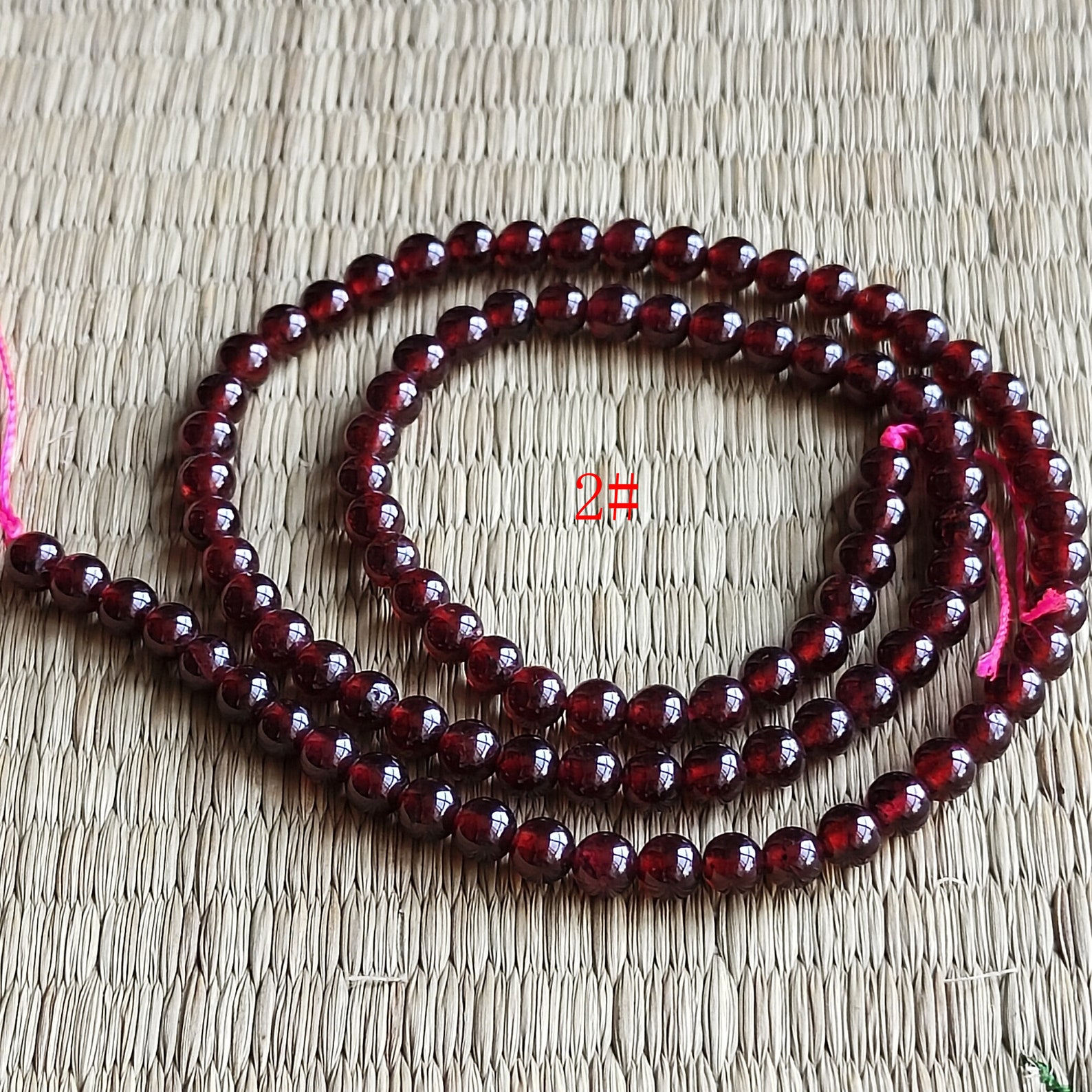 Natural Wine Red Garnet Strand，round Smooth Gemstone Beads,full One ...