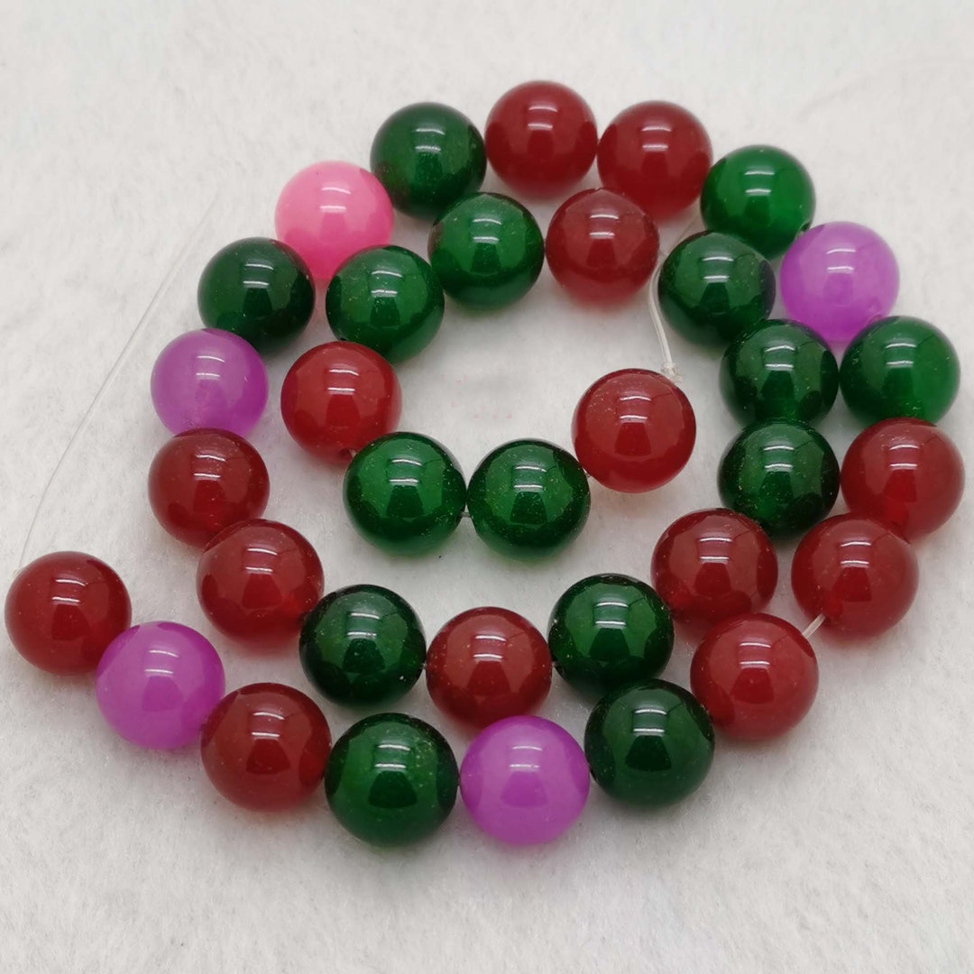 Multicolour Round Jade Stone Bead, Round Jade Beads,round Jade Stone ...