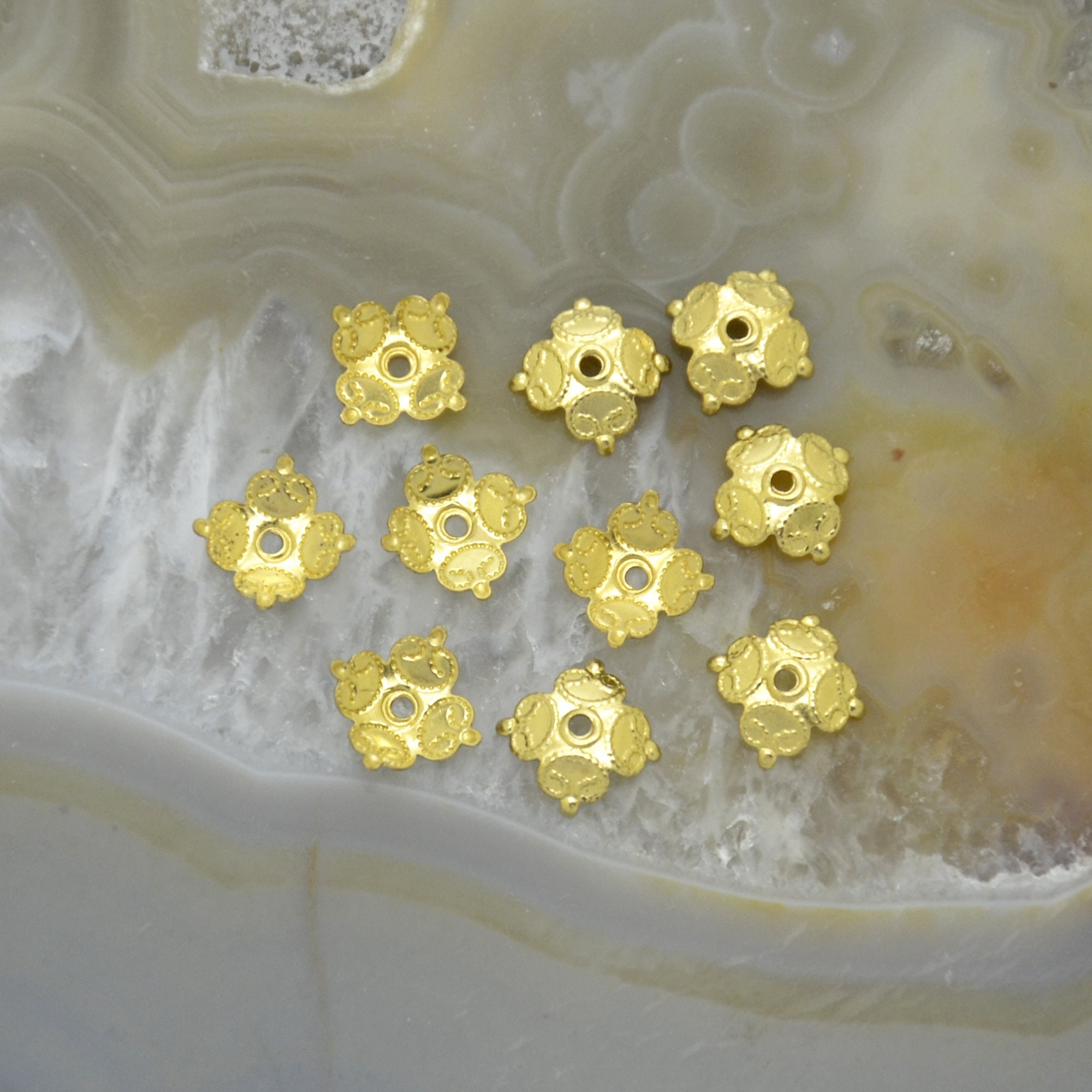Raw Brass Bead Caps, Jewelry Connectors (7 Mm) - Etsy