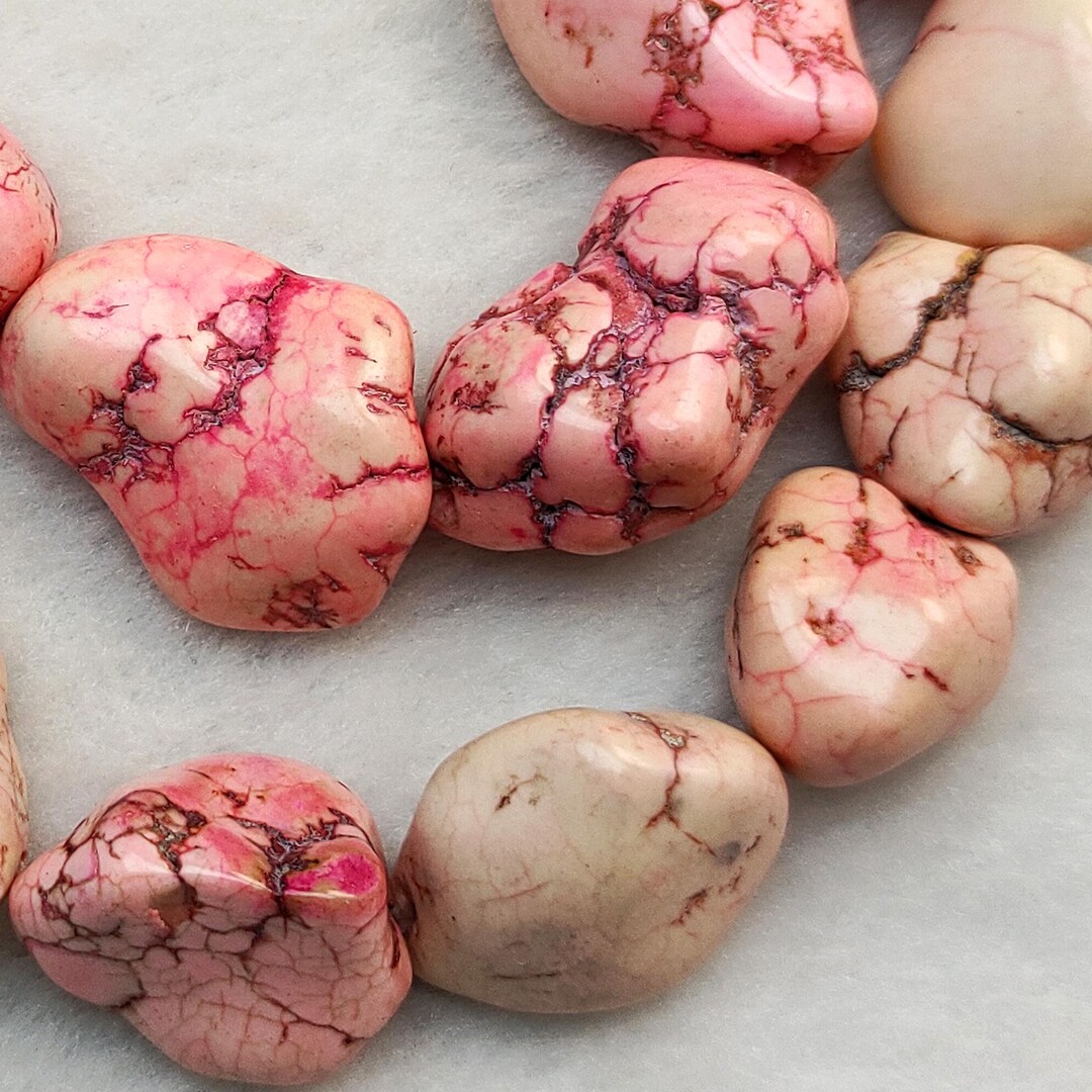 Pink Howlite Turquoise Nugget Beads, 15.5 Inch Strand - Etsy