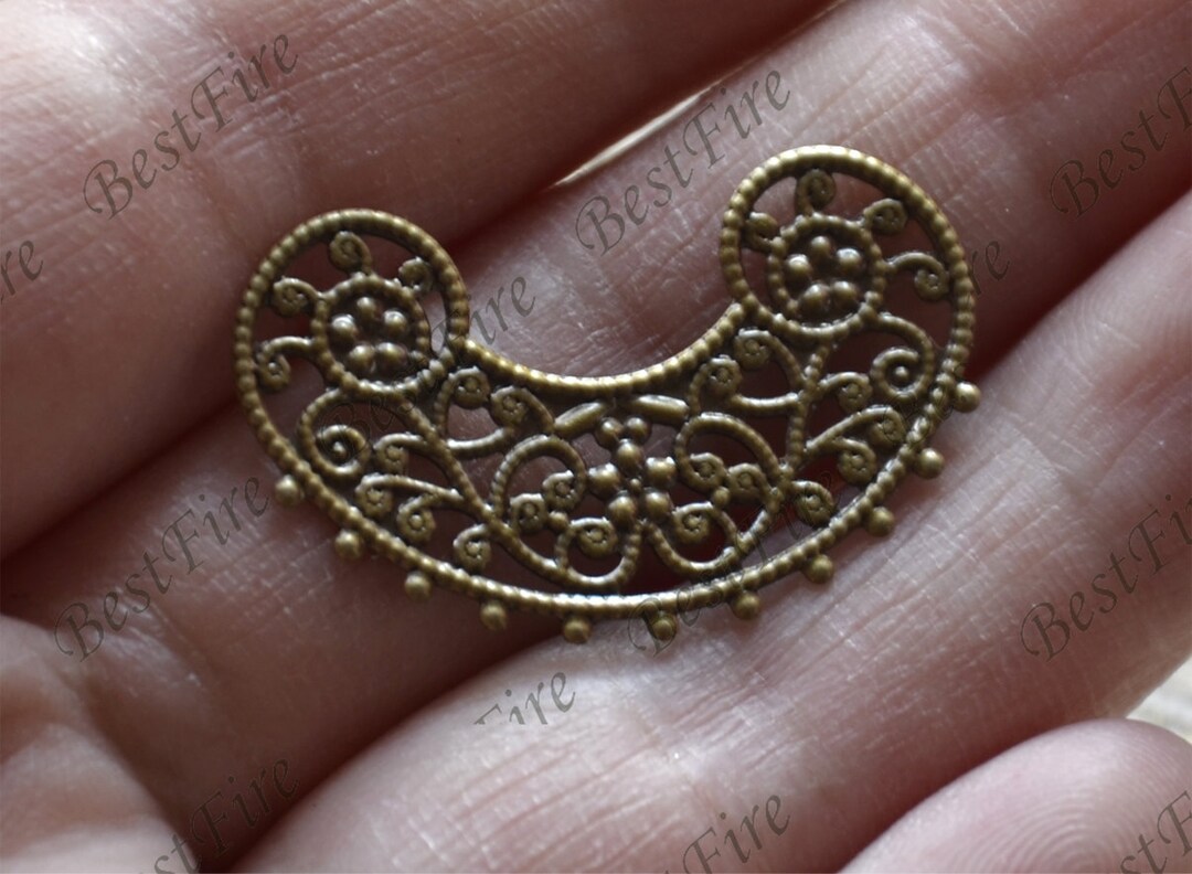 Bronze Tone Filigree Jewelry Connectors Setting,connector Findings ...