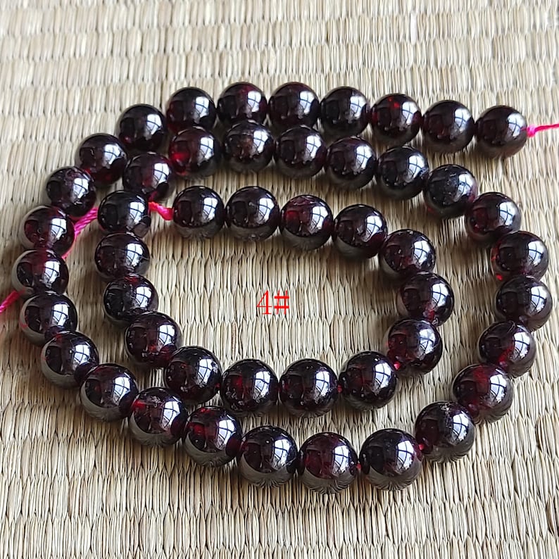 Natural Wine Red Garnet Strand，round Smooth Gemstone Beads,full One ...