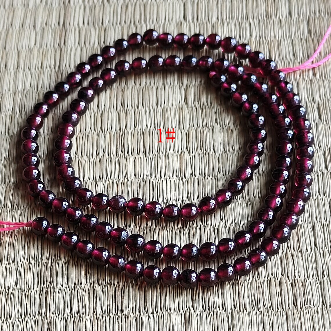 Natural Wine Red Garnet Strand，round Smooth Gemstone Beads,full One ...
