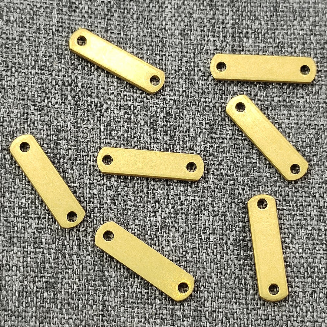 Raw Brass Rectangle Connector Charms – Two-hole Bar, 4x15mm - Etsy