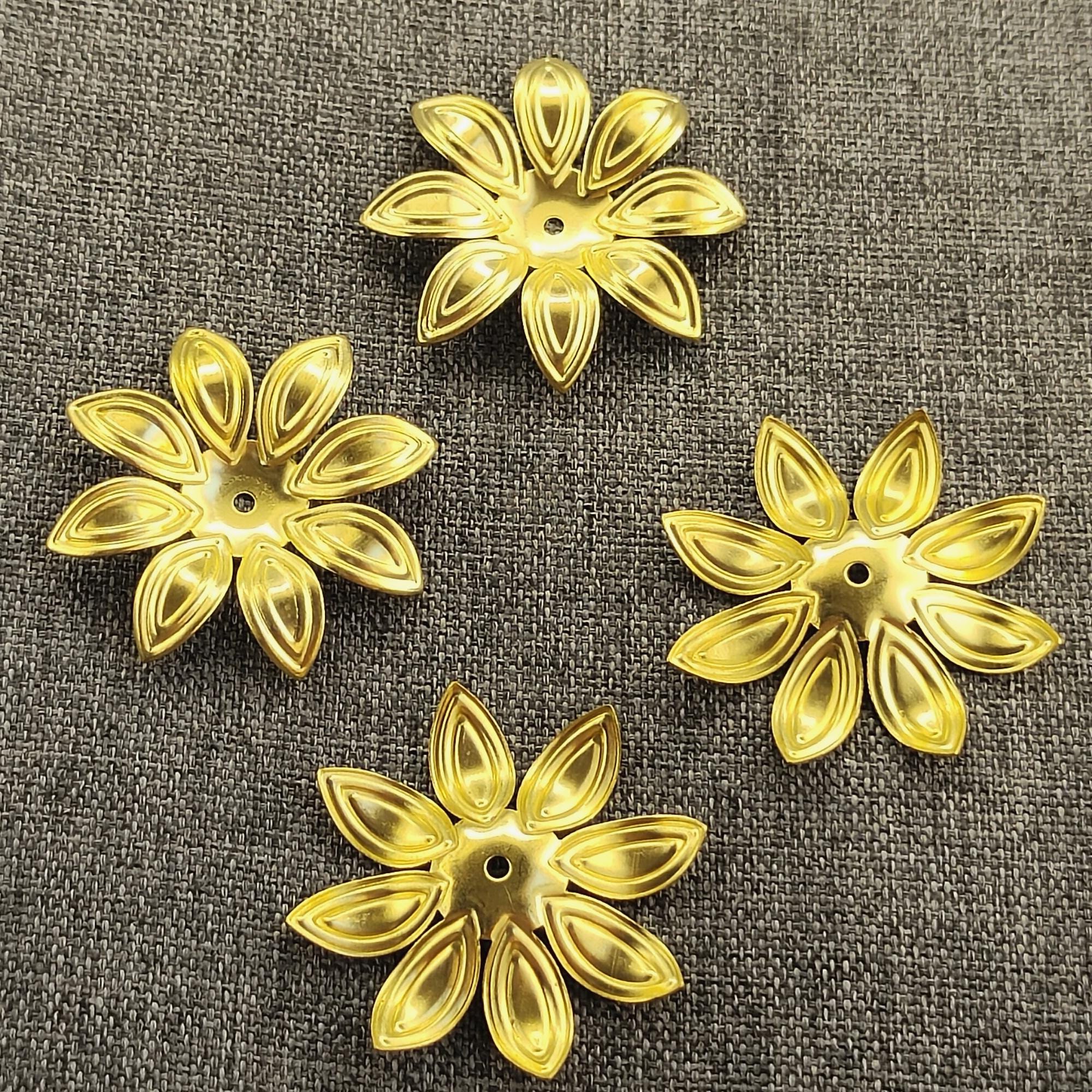 Raw Brass Flower Bead Caps, Filigree Connectors (29mm) - Etsy