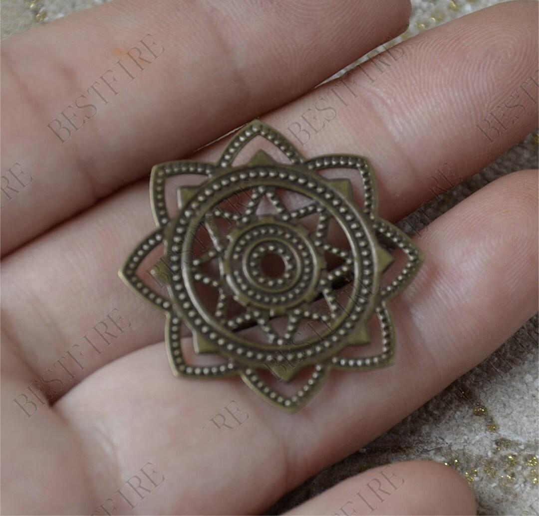 Bronze Tone Brass Flower Filigree Jewelry Connectors Setting,connector ...