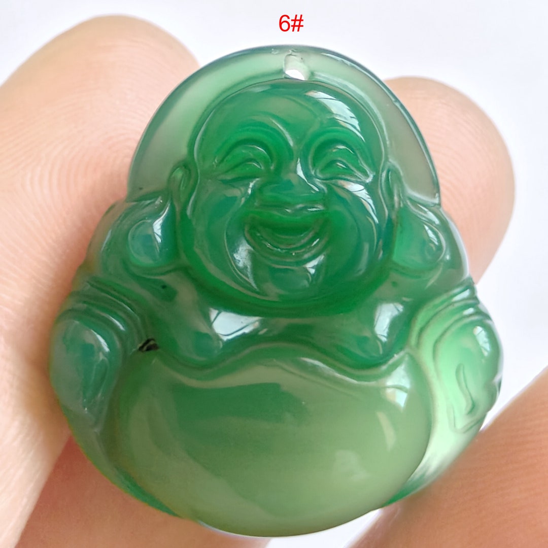 Carved Smiling Buddha Chalcedony Agate Pendant ,carved Smiling Buddha ...