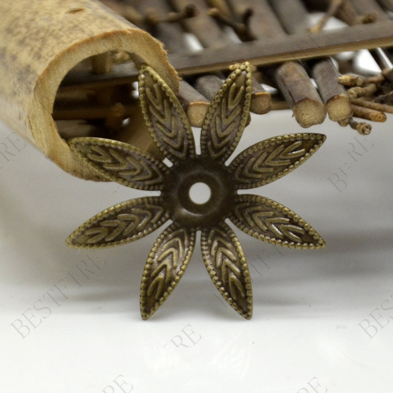 Bronze Tone Flower Bead Cap, Jewelry Connector (28mm) - Etsy