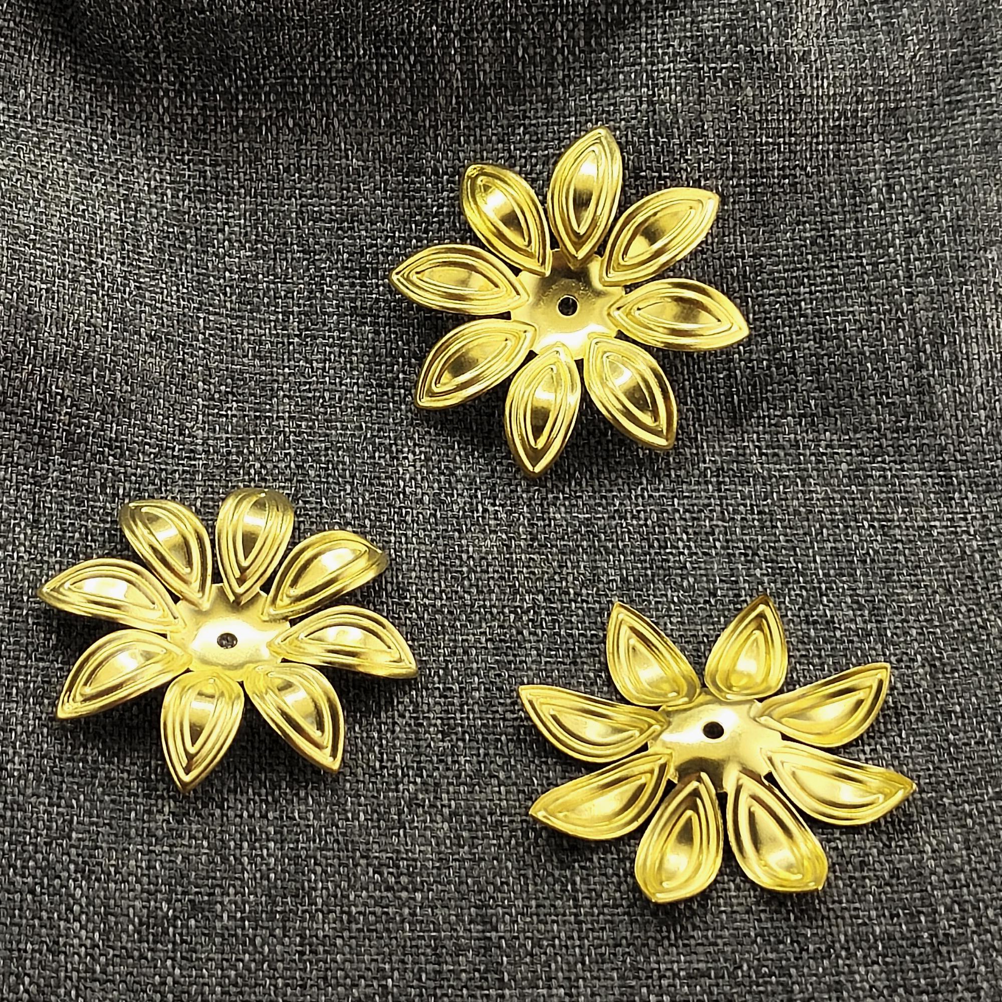 Raw Brass Flower Bead Caps, Filigree Connectors (29mm) - Etsy