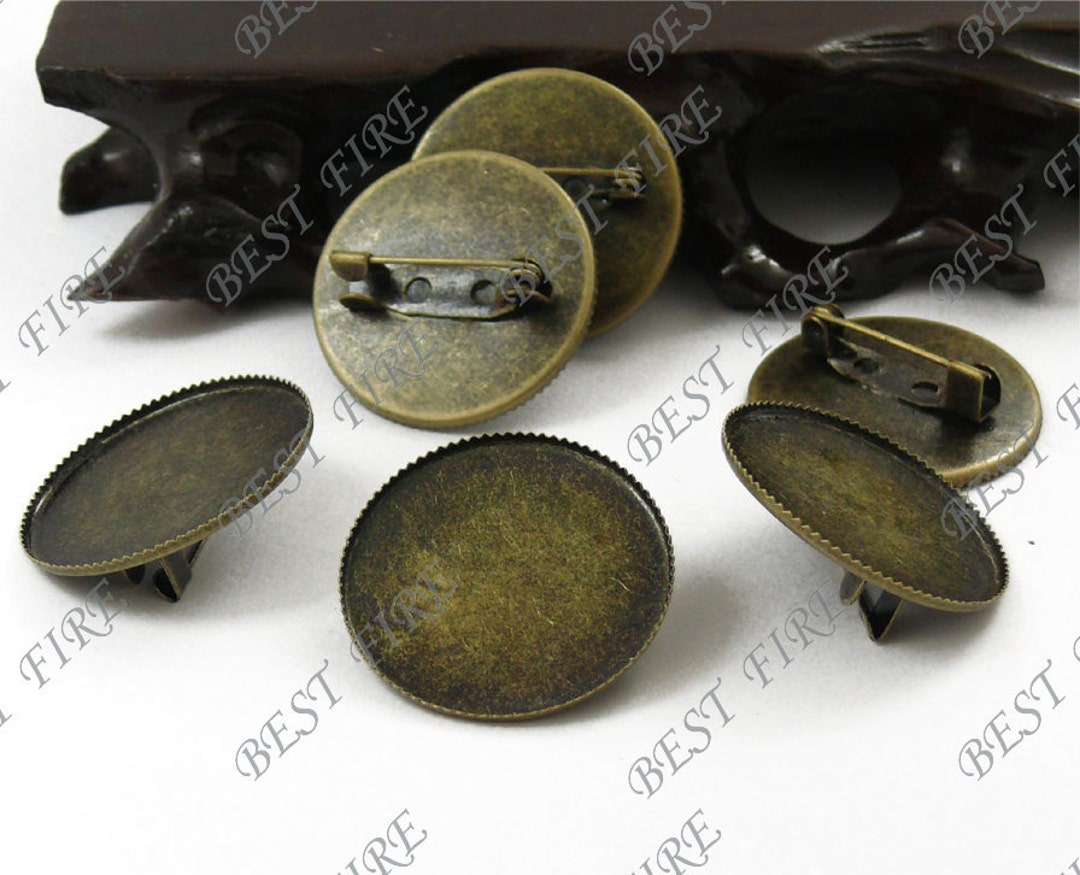 Bronze Tone Breast Pin Traysround Brooch Base Inside Diameter - Etsy