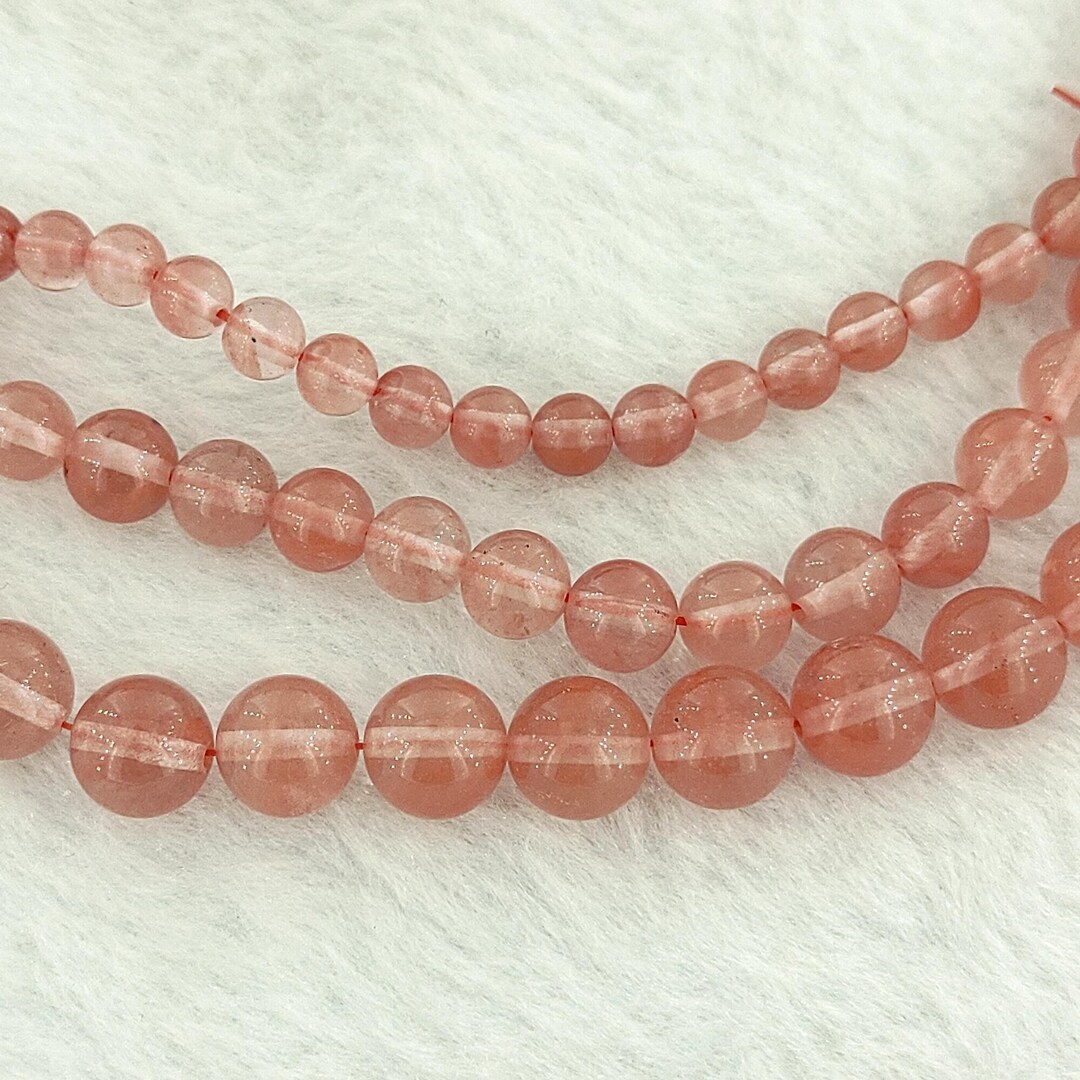 6 Mm,8mm,10mm Red Watermelon Quartz Crystal Round Stone Bead,red ...