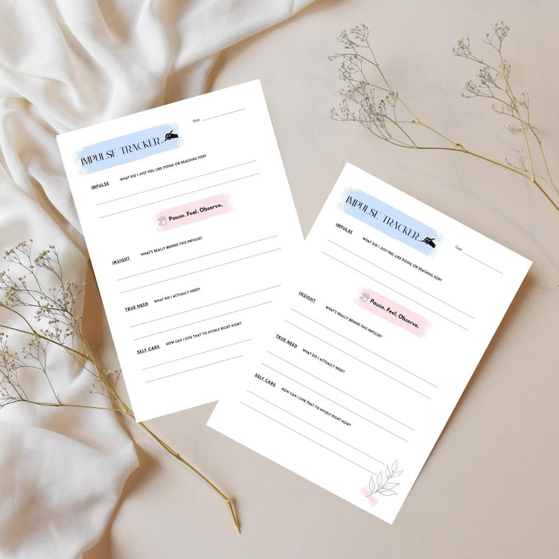 Impulse Tracker Printable | Self Awareness Tool | Mindful Reflection ...