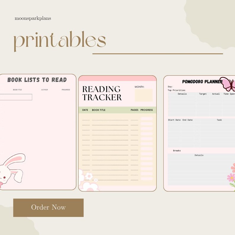 Cute Printable Study Planner | 24 Pages Aesthetic Academic Organizer ...