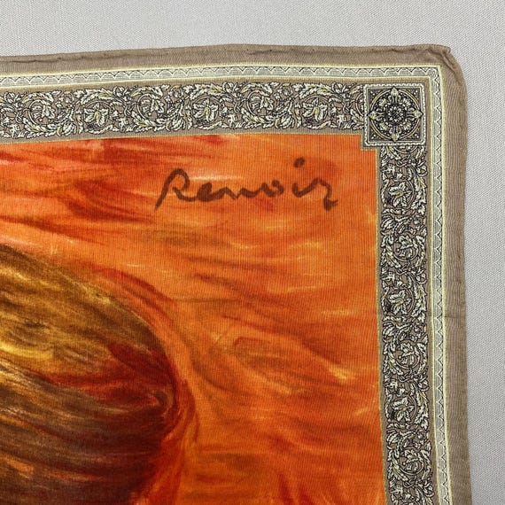 Vintage Pierre Auguste Renoir Potrait Art Handkerchie… - Gem