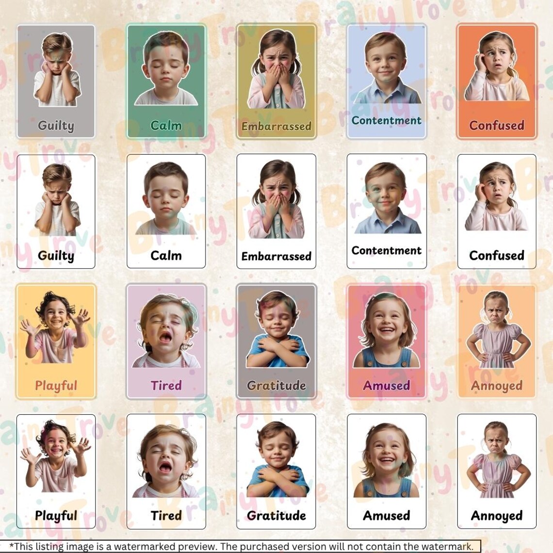 Emotion Flashcards | Feelings Flash Cards | Emotion Cards Toddler ...