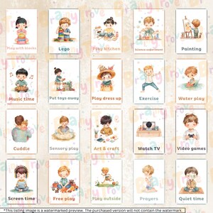 84 Kids Daily Routine Flashcards, Routine Chart for Kids, Daily Rhythm ...