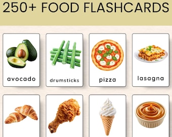 Food Flash Cards, Fruit and Vegetables Flashcards, Snacks Sweet Savoury ...