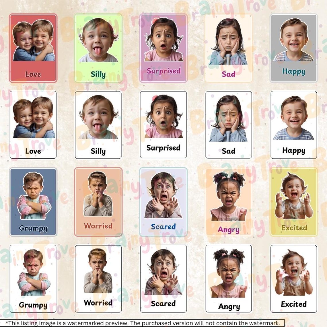 Emotion Flashcards | Feelings Flash Cards | Emotion Cards Toddler ...