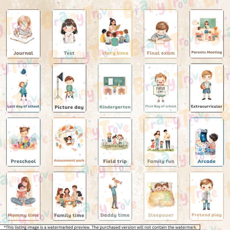 84 Kids Daily Routine Flashcards, Routine Chart for Kids, Daily Rhythm ...