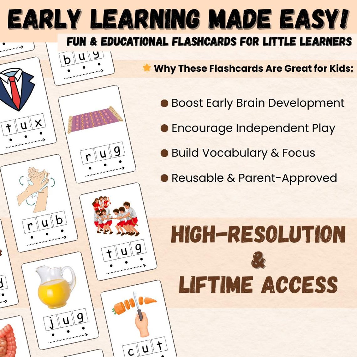 100+ CVC Words Printable Flashcards, Phonics Practice Printables for ...