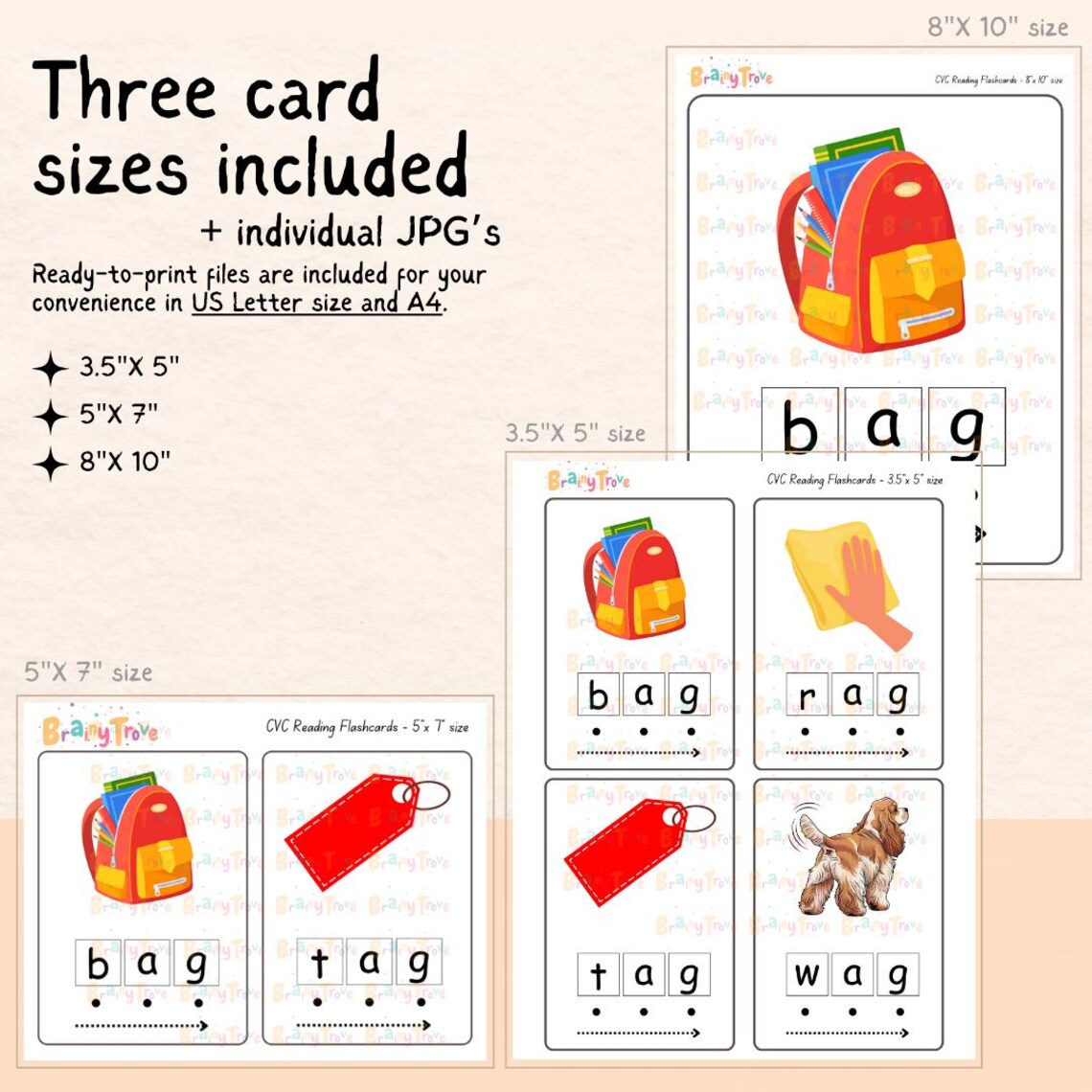 100+ CVC Words Printable Flashcards, Phonics Practice Printables for ...