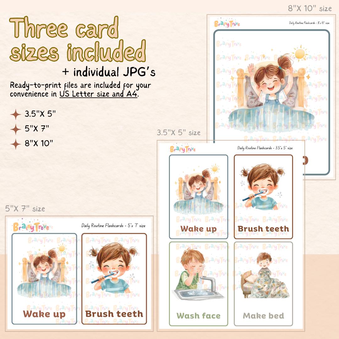 84 Kids Daily Routine Flashcards, Routine Chart for Kids, Daily Rhythm ...