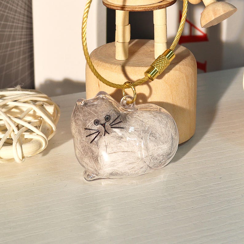 Personalized Cat Fur Keepsake Keychain: Acrylic Pet Memorial Gift - Etsy UK