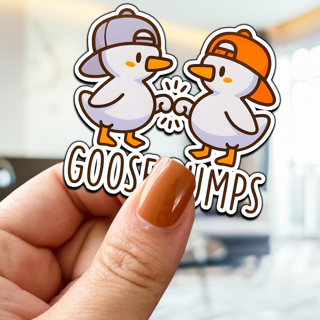 Goose Bumps Sticker - Silly Goose Meme Decal - Funny Cute Animal ...