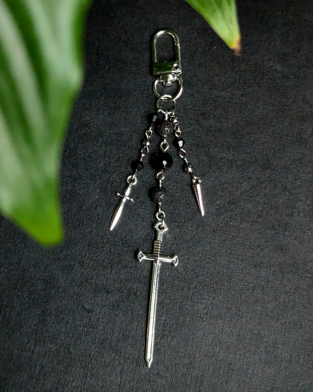 Gothic Sword Keychain | Lava Stone Dagger Bag Charm | Dark Fantasy ...