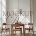 Minimalist Dining Room Wallpaper Mockup: Round Table Interior (PSD File ...