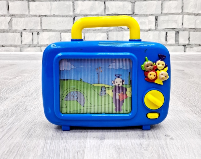 1996 Teletubbies Wind up Musical TV 6.5" /7.5" Vintage Television Toy ...