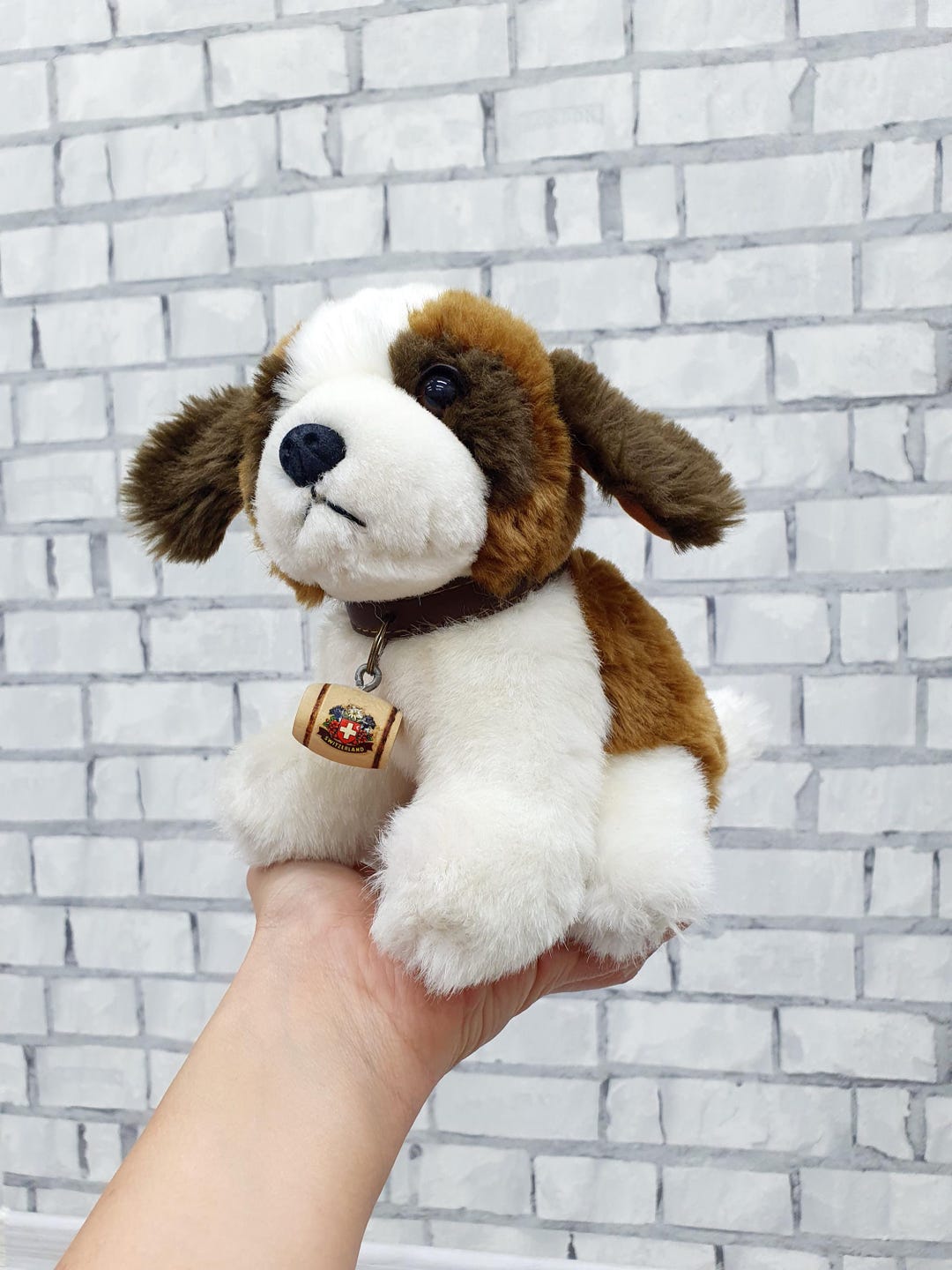 Vintage Stuffed Saint Bernard Dog Plush Toys 7" Kids Gift Collectible ...