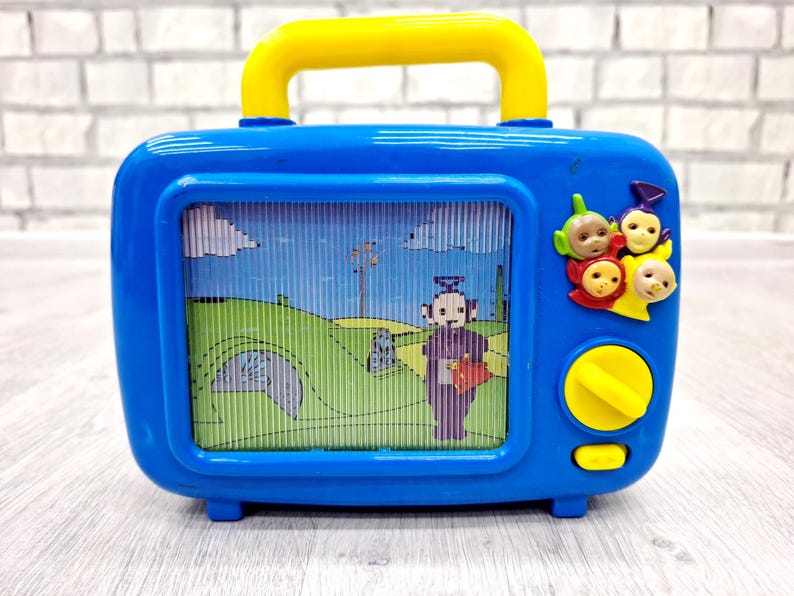 1996 Teletubbies Wind up Musical TV 6.5" /7.5" Vintage Television Toy ...