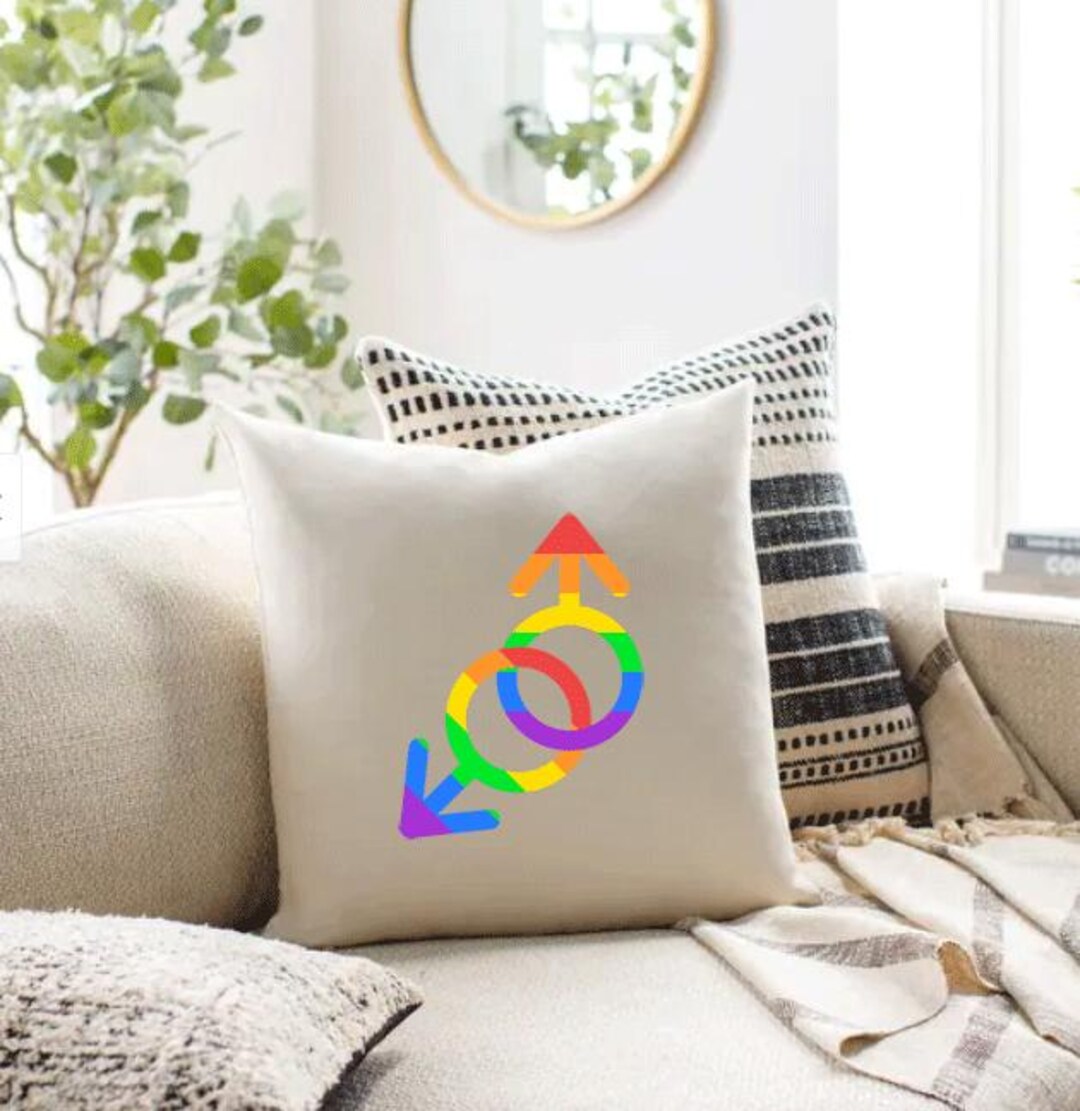 Female Gender Symbols Rainbow | Gay Pride | LGBT Decor | Throw Pillow ...